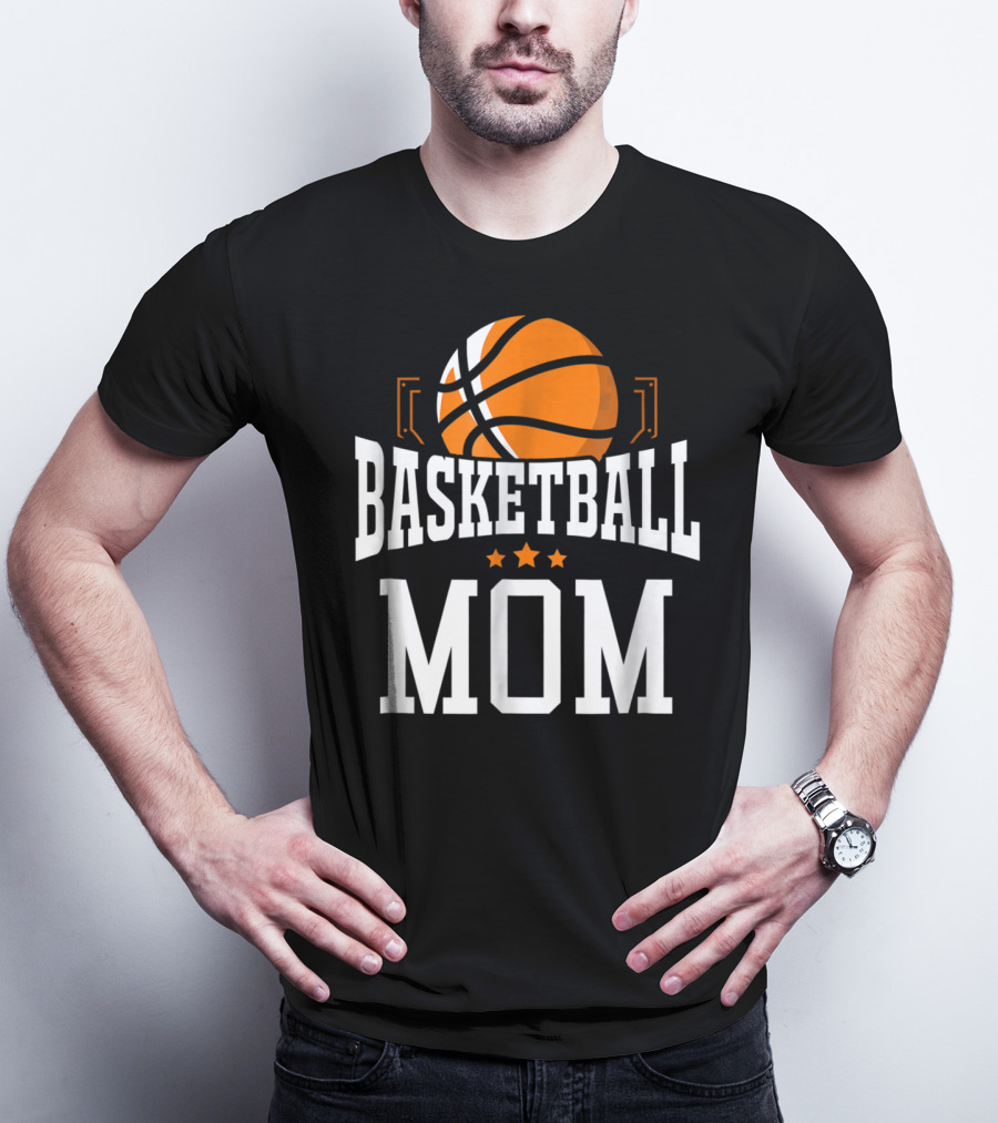 Basketball Mom Stars Hoop Sport T-Shirt