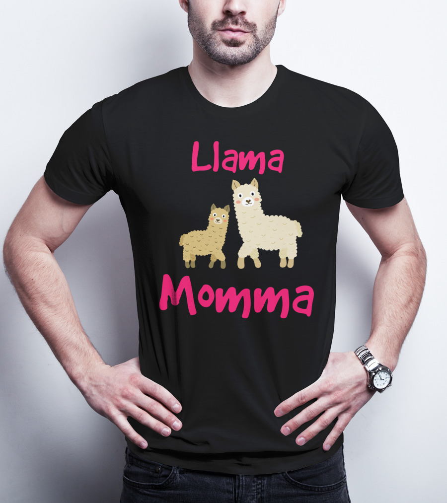 Llama Momma Cute Llama Mom And Baby T-Shirt