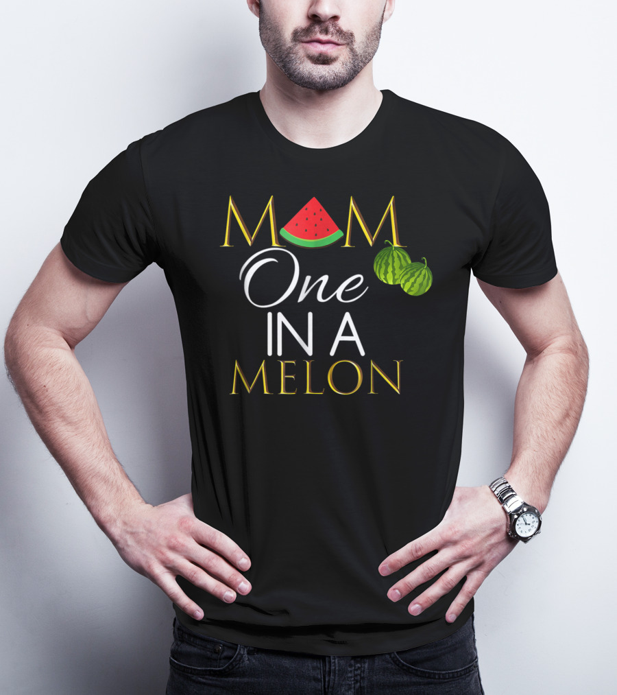 Mom One In A Melon Cute Watermelon Birthday T-Shirt