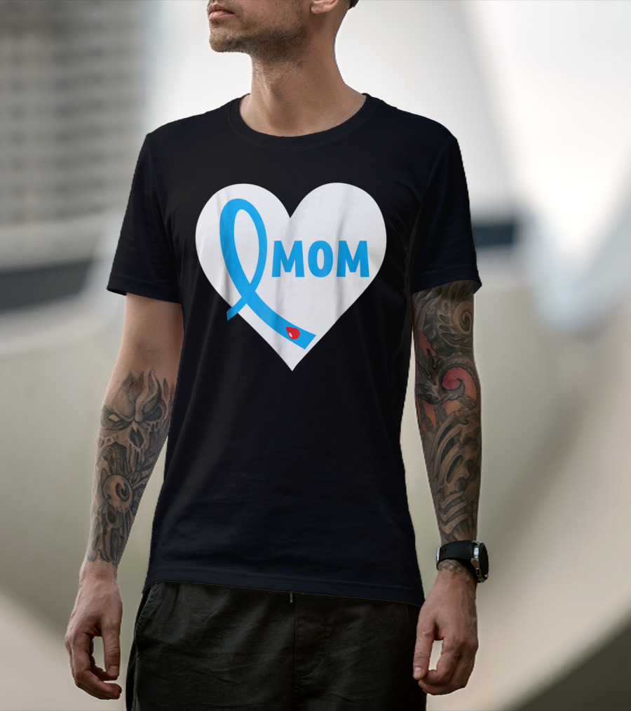 Proud Mom Mama Mother Of A Type 1 2 Diabetes Diabetic Heart T-Shirt