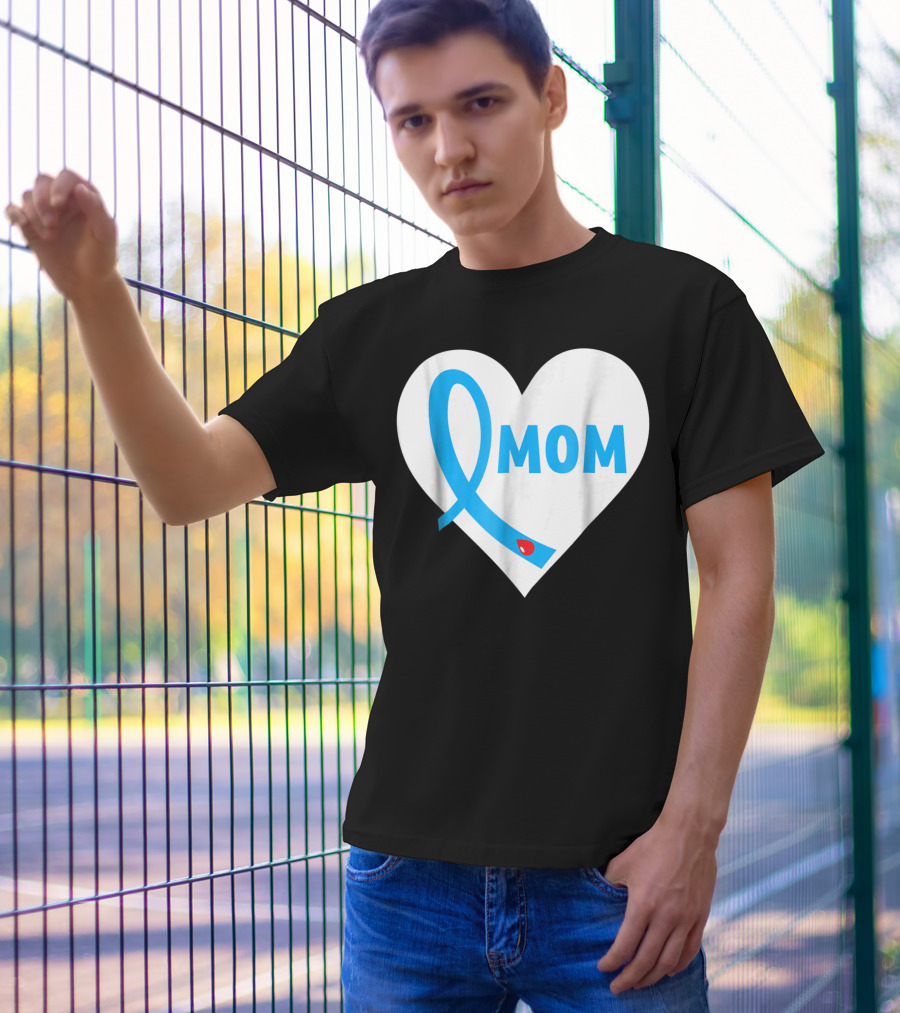 Proud Mom Mama Mother Of A Type 1 2 Diabetes Diabetic Heart T-Shirt