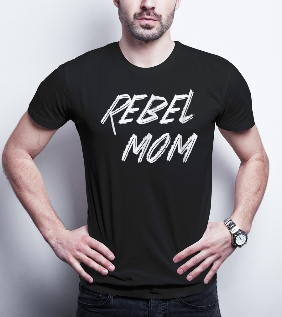 REBEL MOM Bold Brush Lettering Motivational T-Shirt