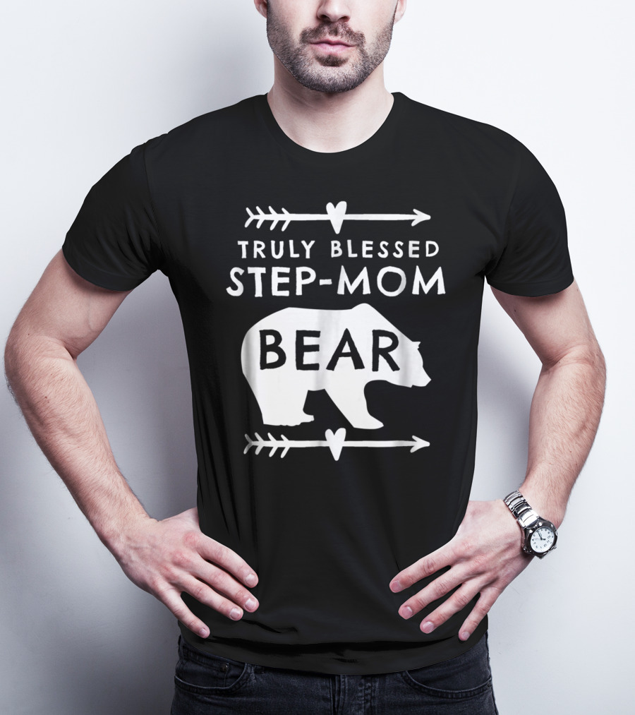 Truly Blessed Step-Mom Bear Silhouette With Arrow Accents T-Shirt