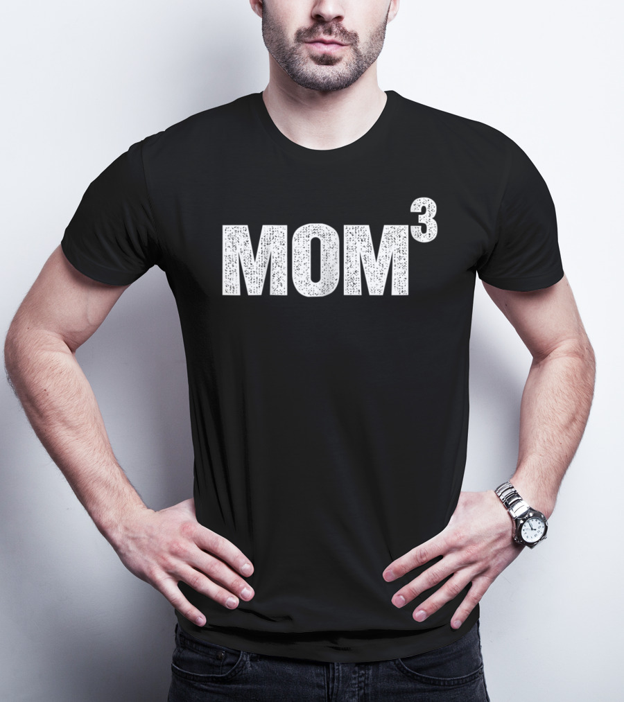 Distressed Mom Cubed Mom Of Three Equation T-Shirt