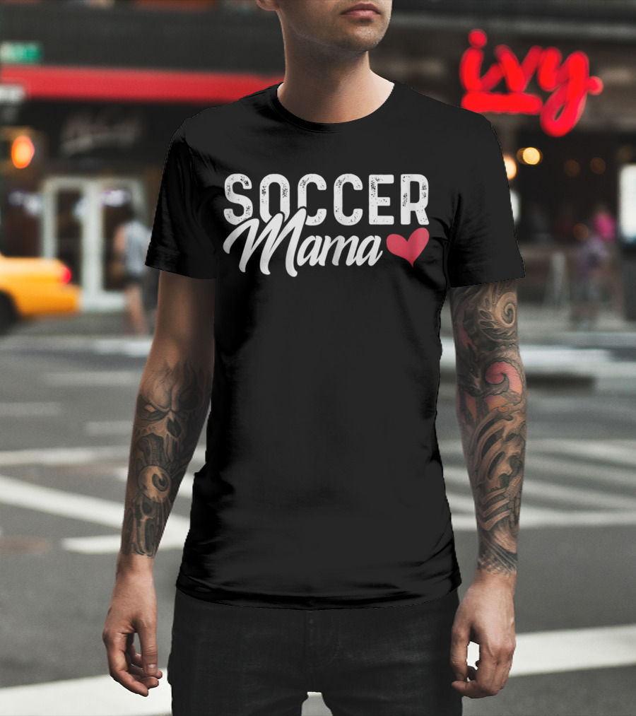 Soccer Mama Heart Football Mom T-Shirt