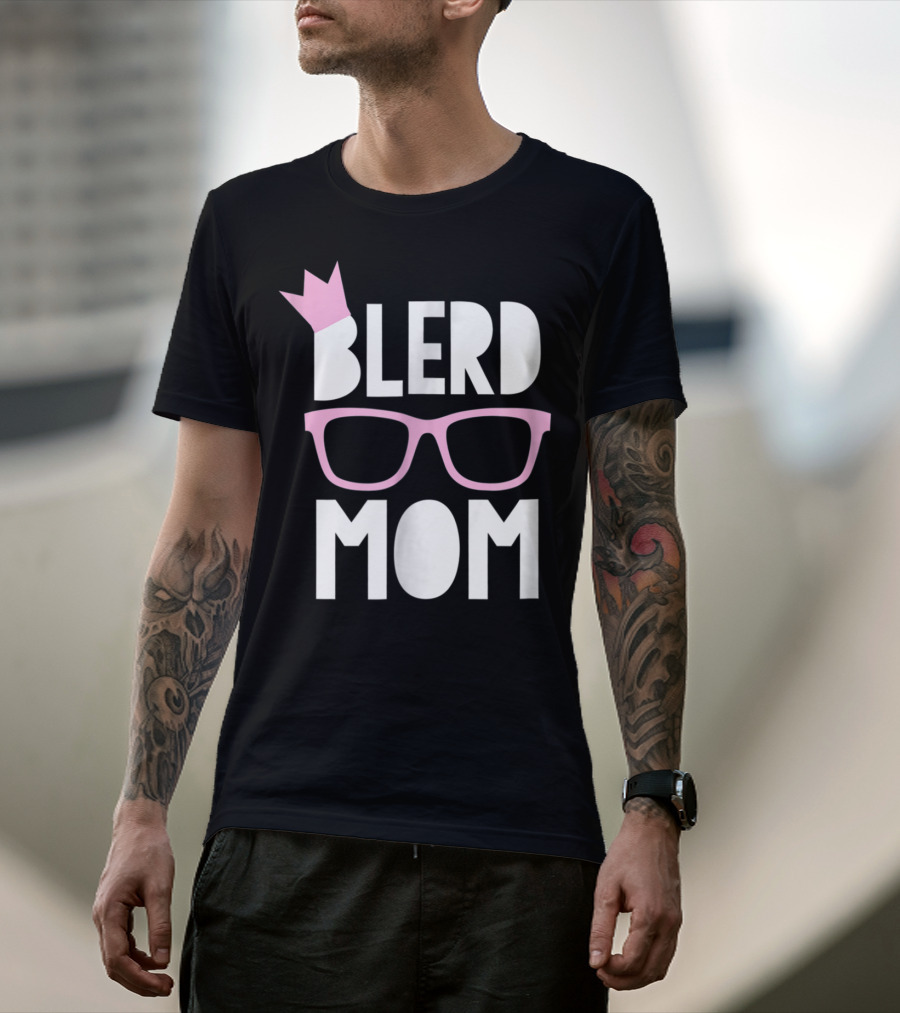 Blerd Mom Geeky Glasses Black Nerd Mom Crown T-Shirt