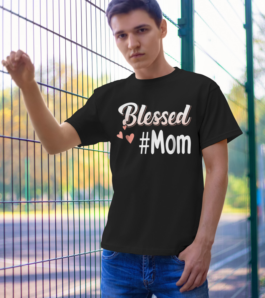 Blessed #Mom Promoted To Mom43 Hearts T-Shirt
