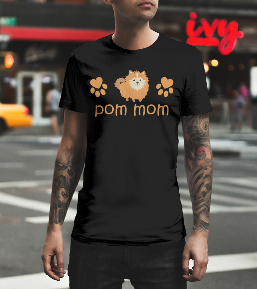 Pom Mom Cute Funny Pomeranian For Lovers T-Shirt