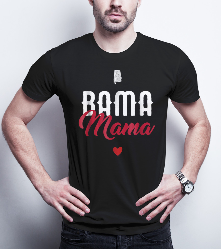 Bama Mama Best Alabama Mom Native Heart T-Shirt