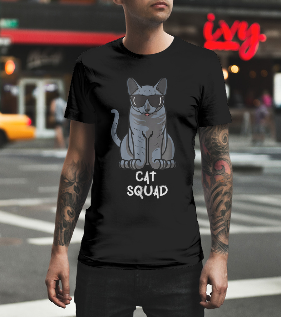 Cat Squad Blue Squad Cat Mom Lover T-Shirt