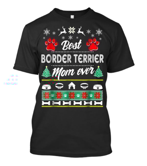 Best Border Terrier Mom Ever Christmas T-Shirt