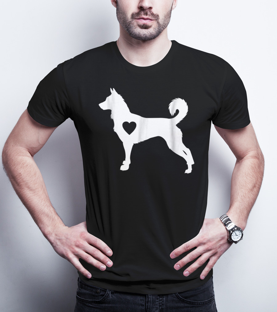 Canaan Dog Love Heart Silhouette Dog Mom Idea T-Shirt