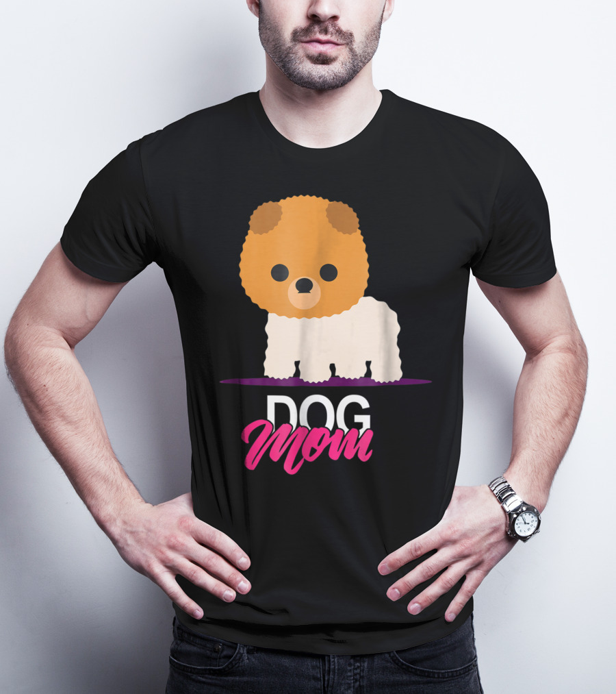 DOG MOM Funny Dog Lover Cute Pomeranian Art S97 T-Shirt