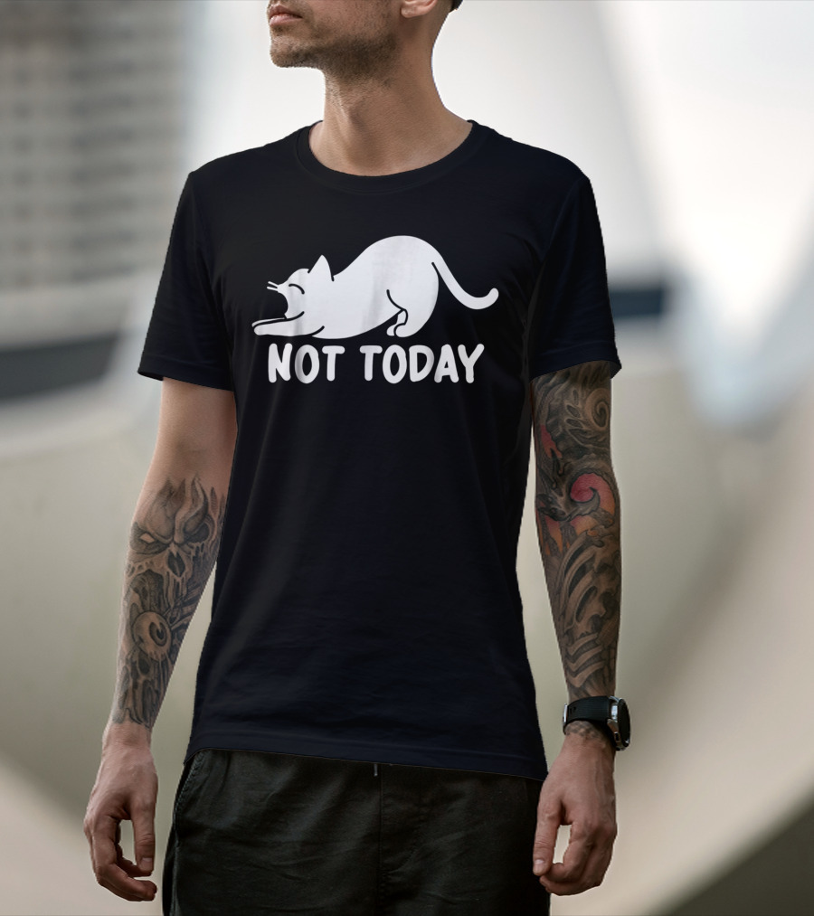 Lazy Cat Not Today Cat Lovers Cat Lady Cat T-Shirt