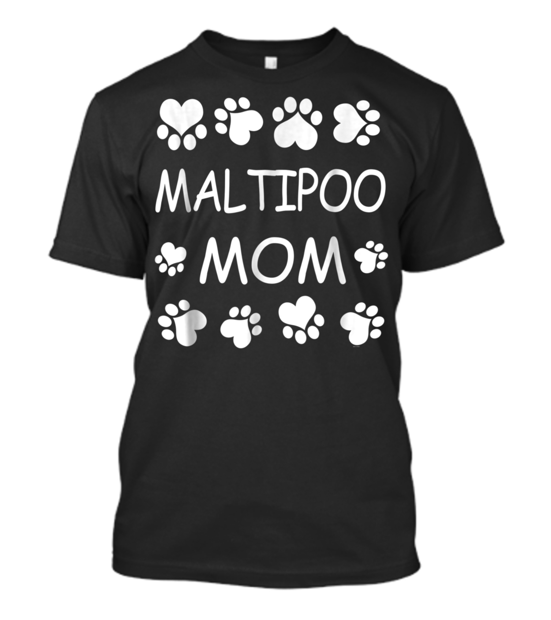 Maltipoo Mom Paw Print Hearts Christmas Birthday Lovers T-Shirt