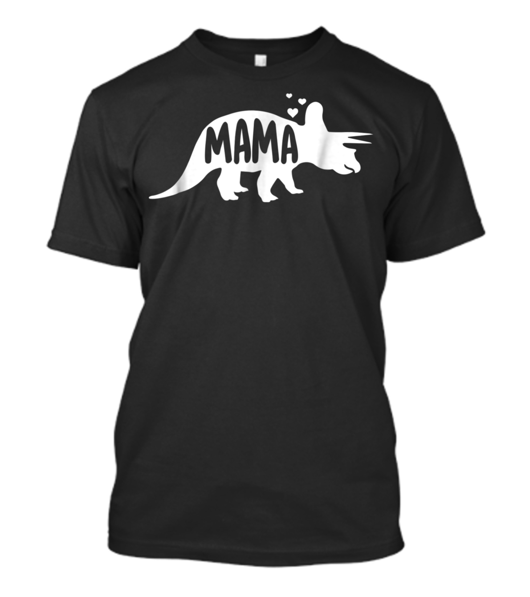 Mama Dinosaur Triceratops With Hearts T-Shirt