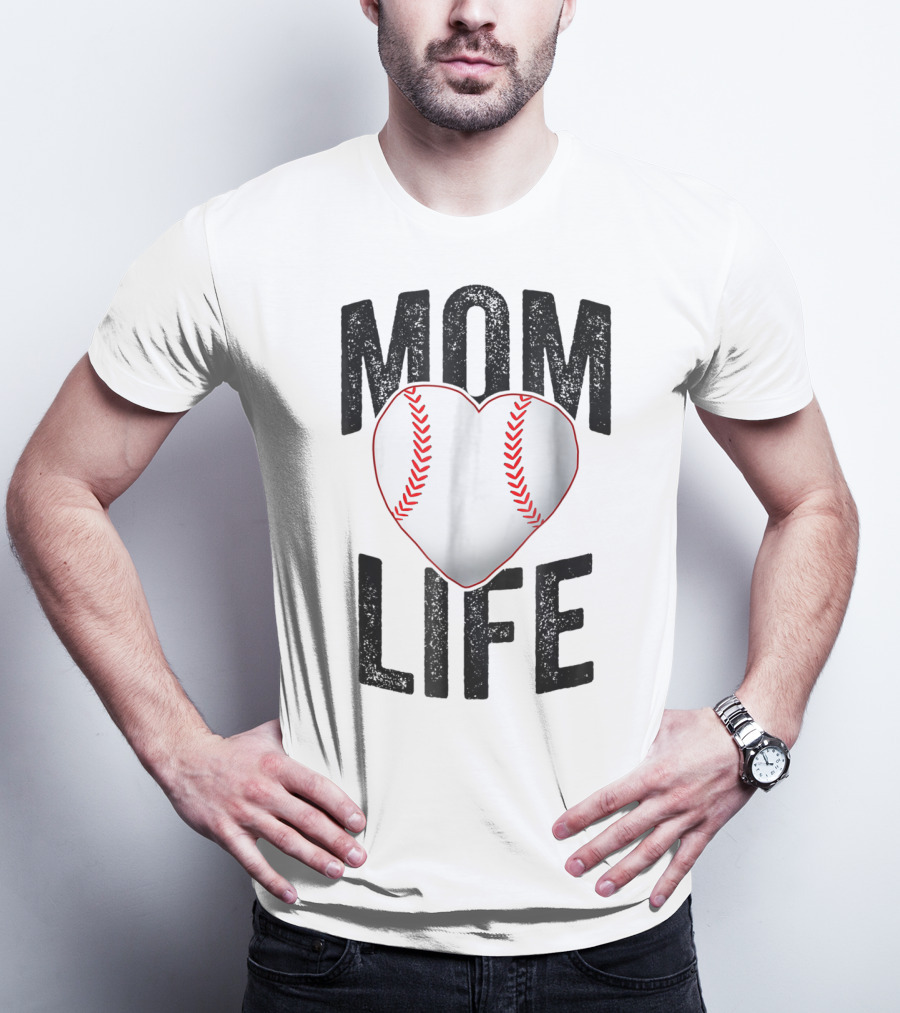 Mom Life Baseball Heart Mother Mama Player Team Heart25 T-Shirt