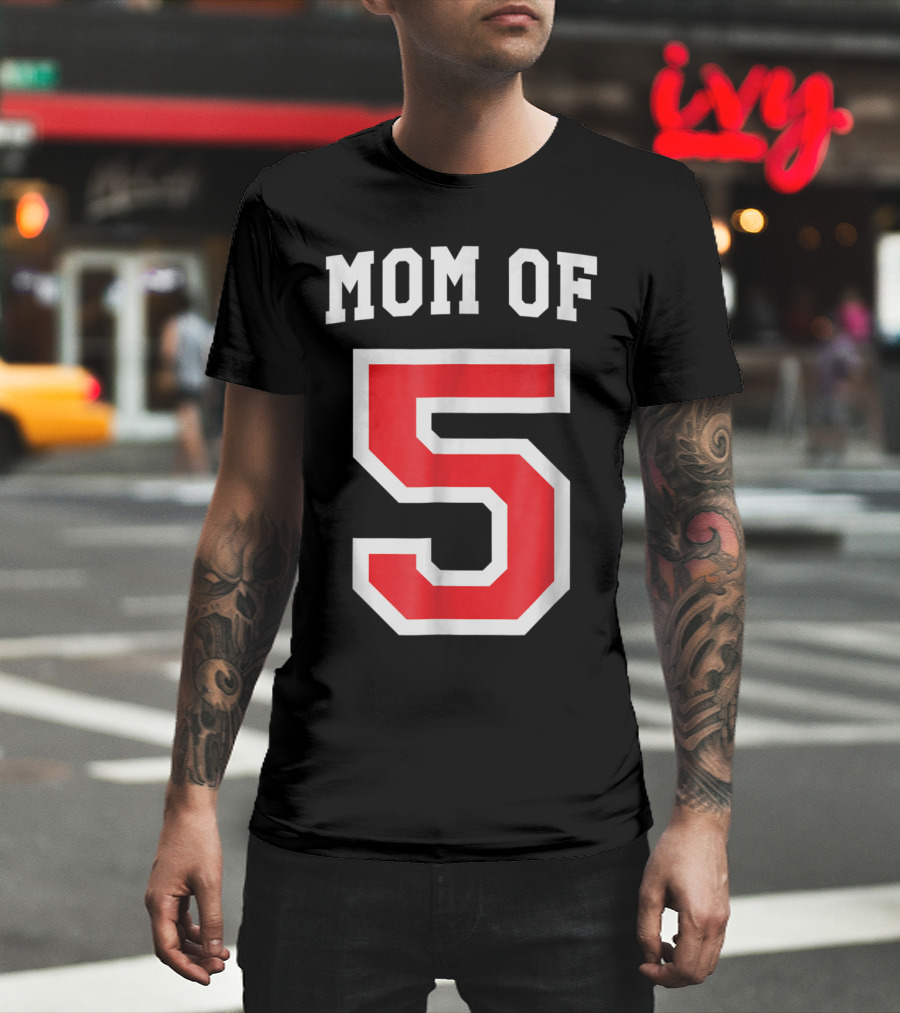 Mom Of 5 Baseball Jersey T-Shirt