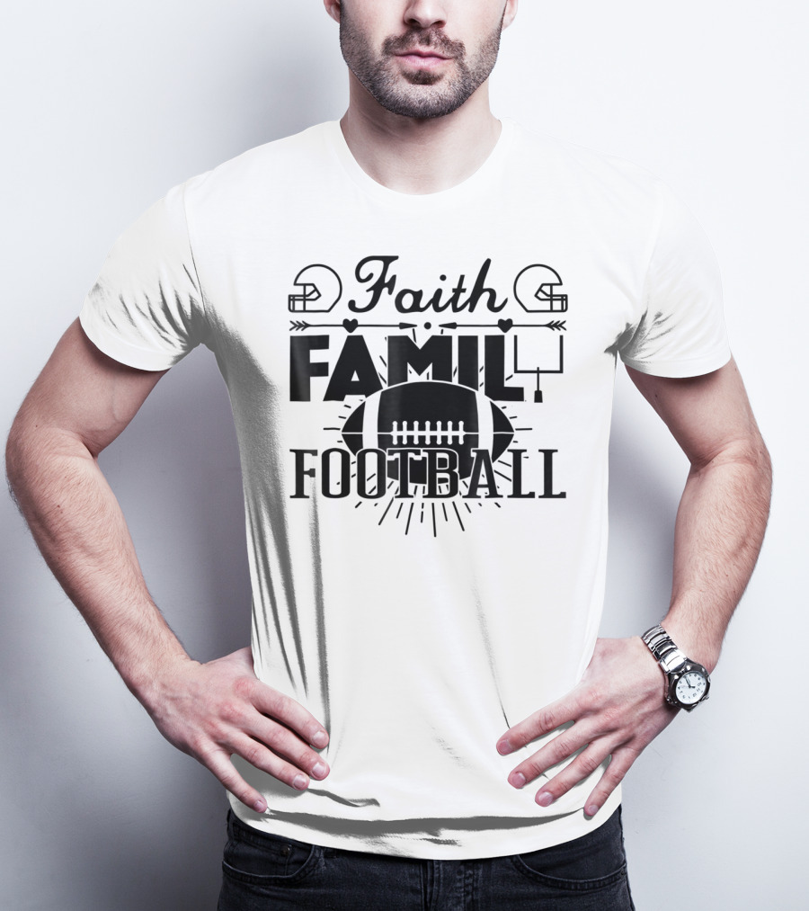 Faith Family Football Mom78 T-Shirt