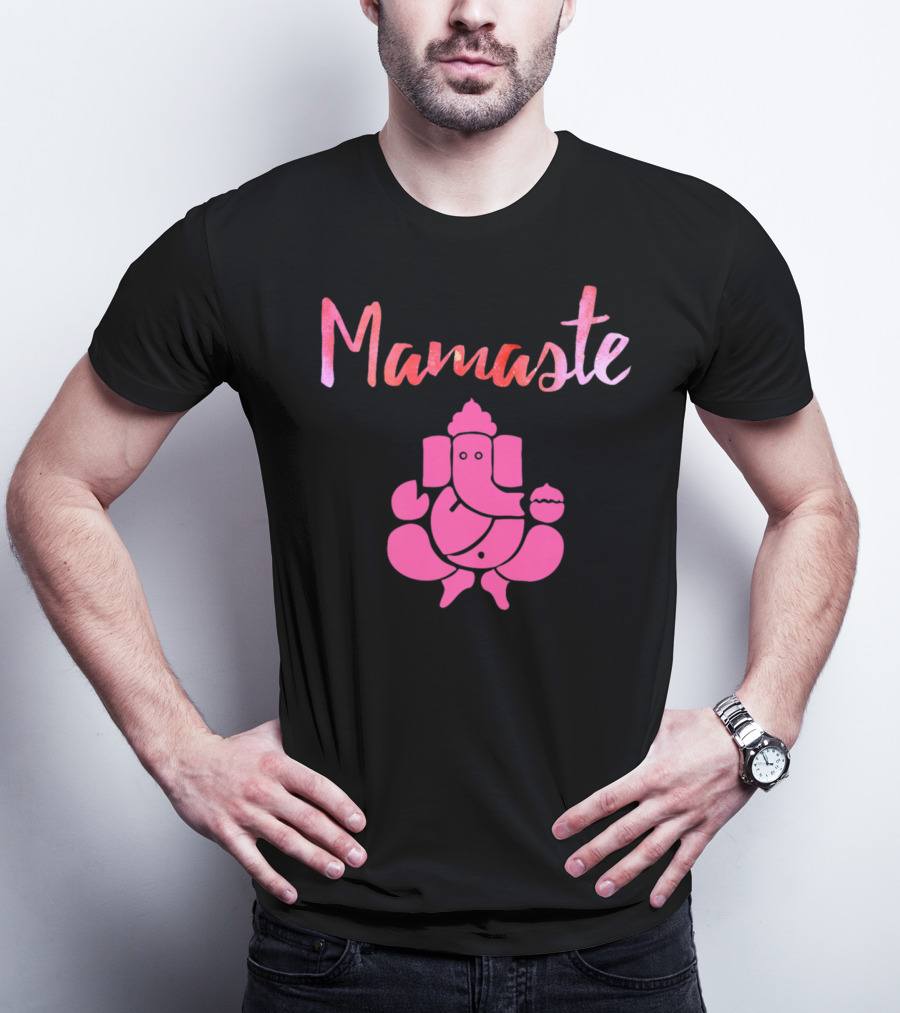 Mamaste Cute Mom Yoga Namaste Ganesh T-Shirt