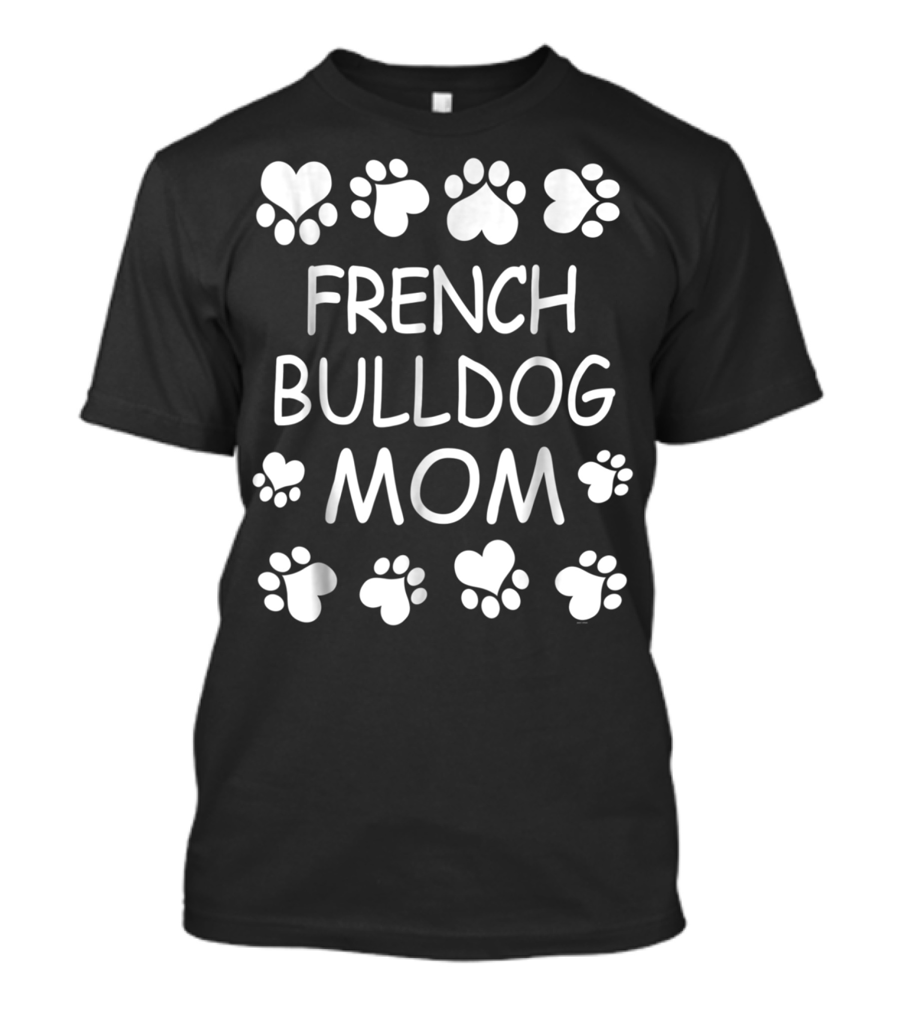 French Bulldog Mom Paw Print Heart T-Shirt