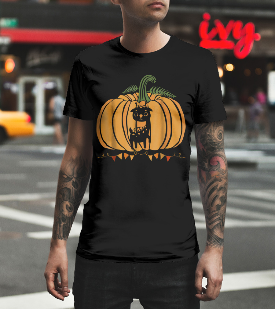 Cool Giraffe Halloween Pumpkin Dad Mom38 Festive Fun T-Shirt