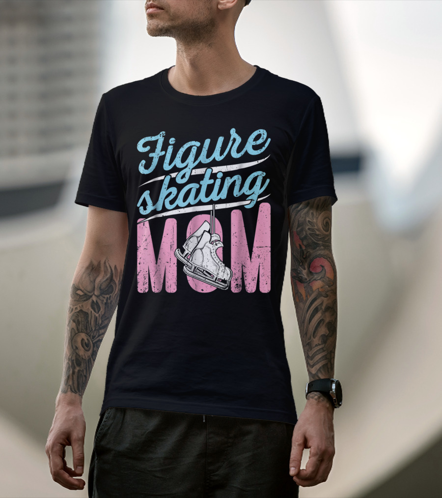 Figure Skating Mom With Ice Skates T-Shirt
