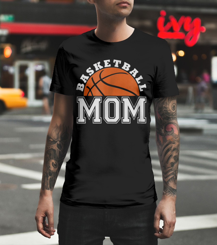 Basketball Mom Women83 Orange Ball Sports T-Shirt