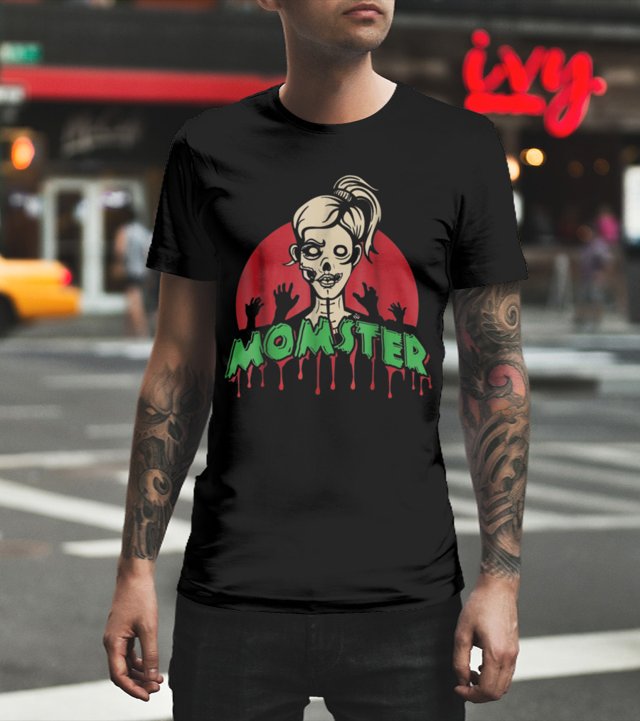 Momster Zombie Funny Parents Halloween Costume T-Shirt