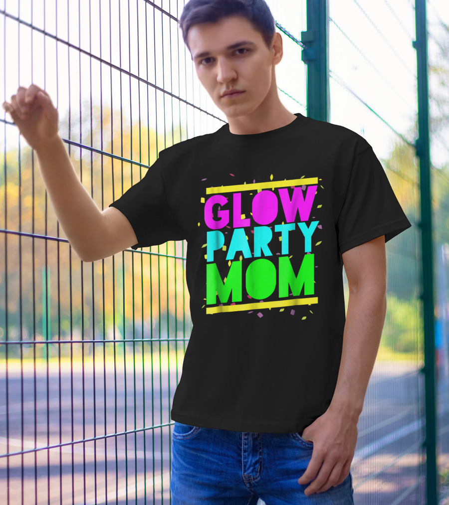 Glow Party Mom23 Celebration Neon Confetti T-Shirt