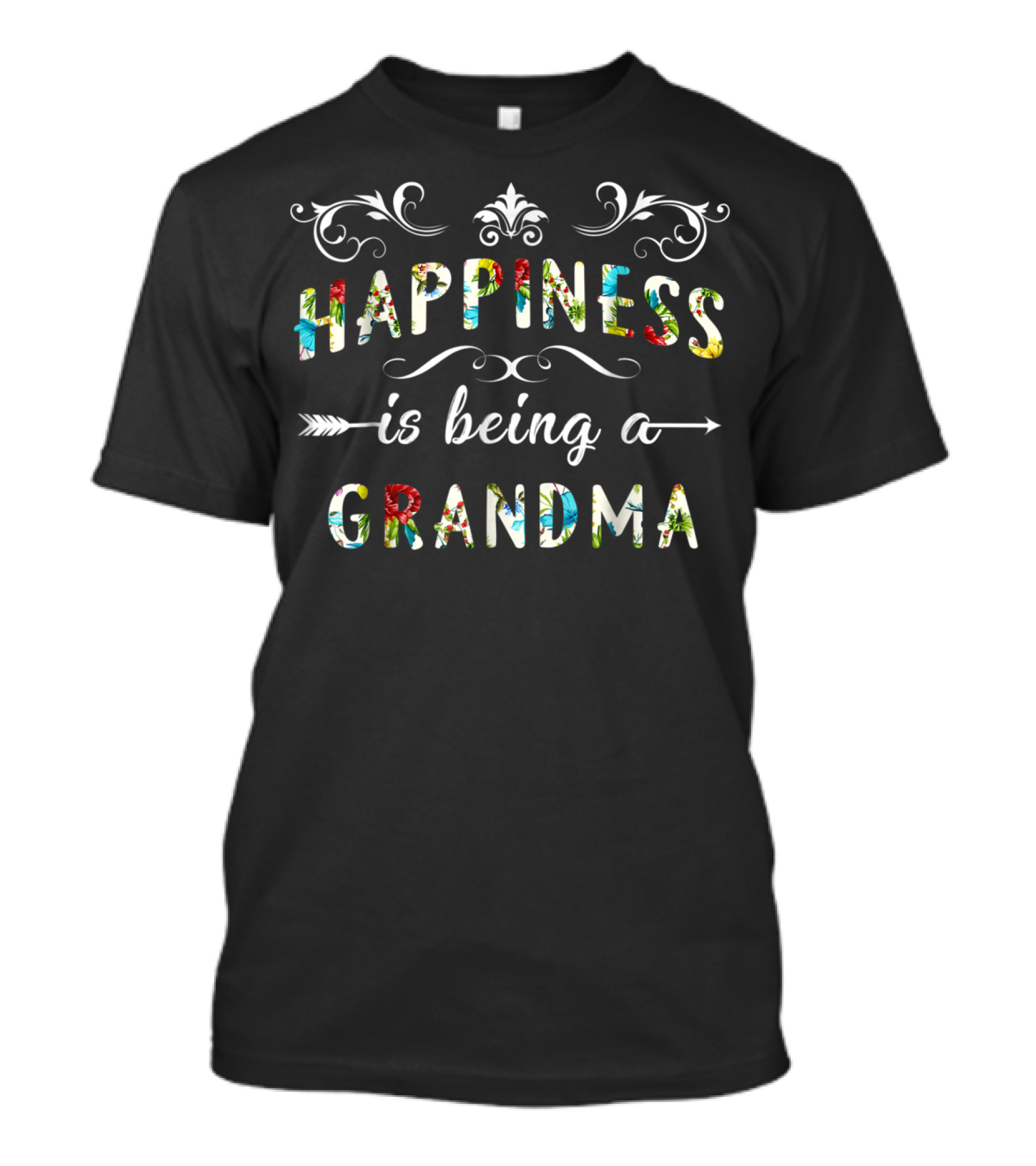 Happiness Is Being A Grandma Floral T-Shirt