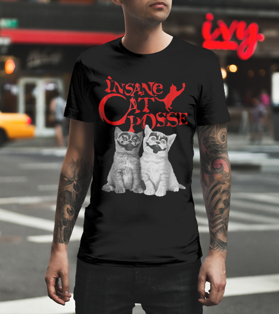 Insane Cat Posse Halloween Funny Clowns Mom Lover T-Shirt