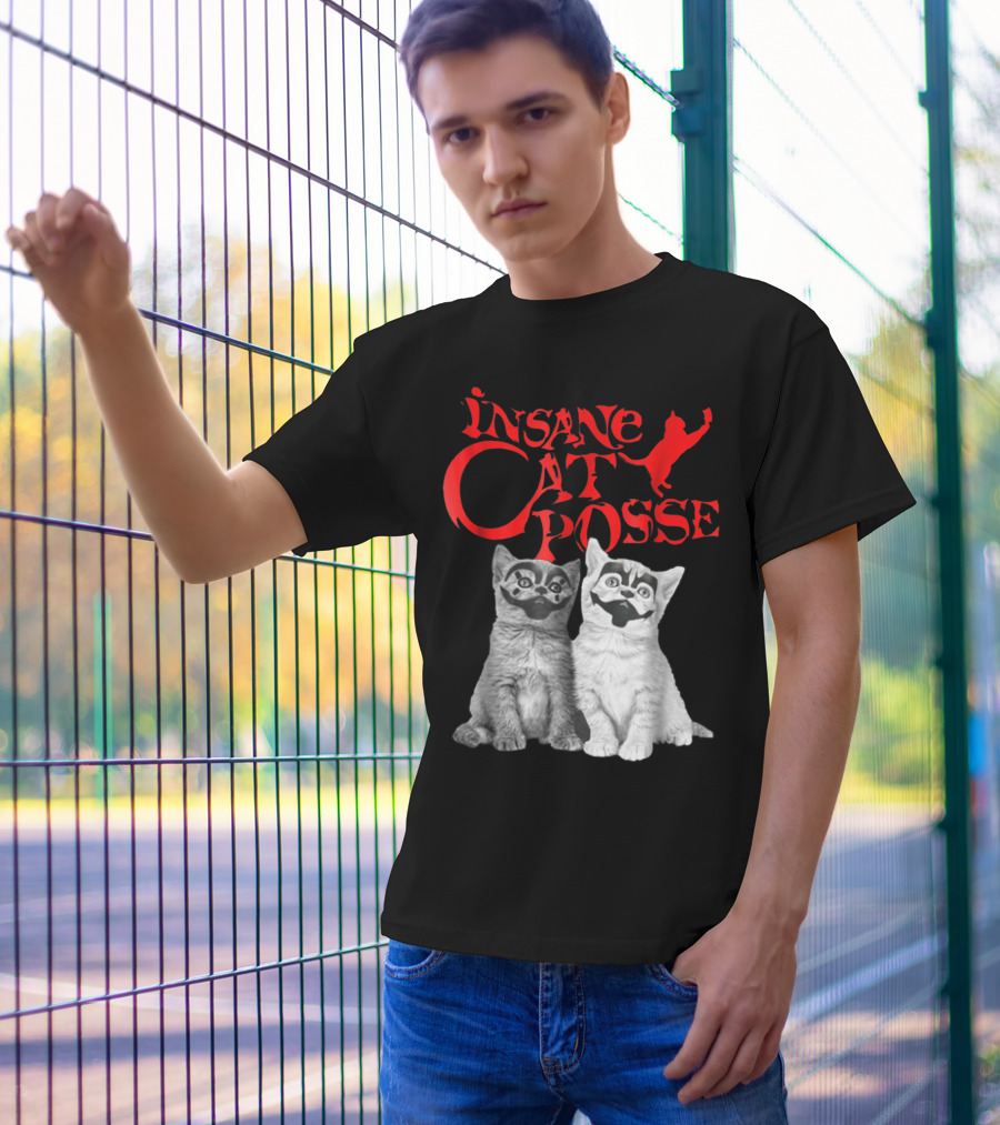 Insane Cat Posse Halloween Funny Clowns Mom Lover T-Shirt