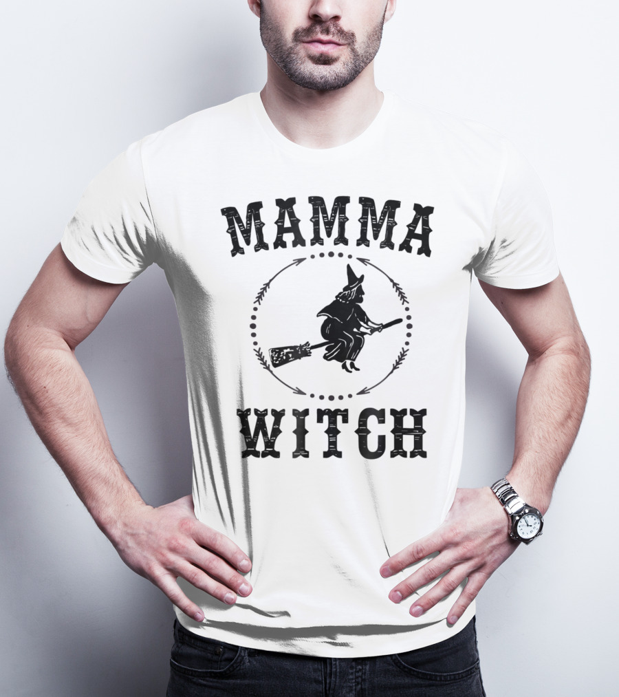Mamma Witch Flying Broomstick T-Shirt