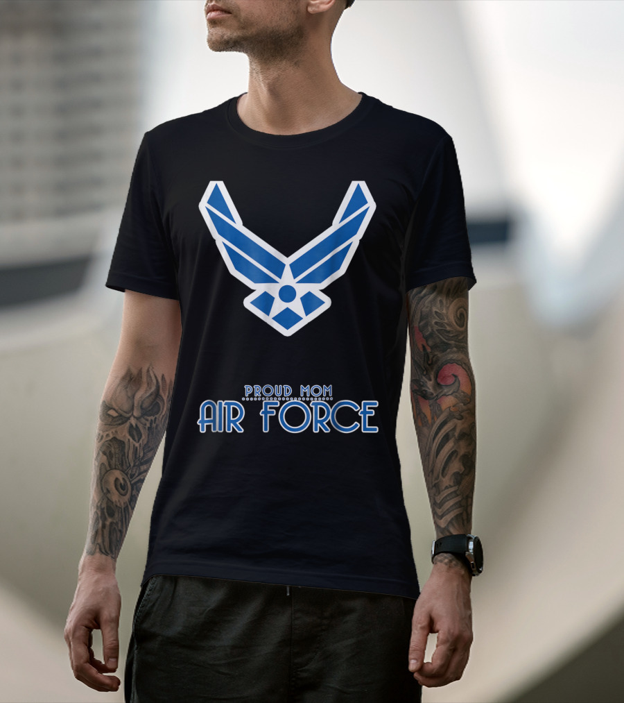 Proud Air Force Mom Blue Emblem T-Shirt
