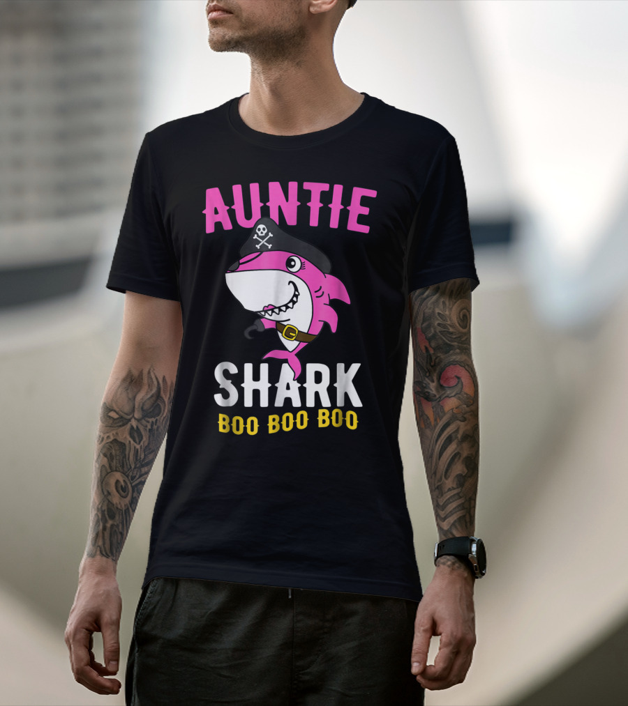 Auntie Pirate Shark Boo Boo Boo T-Shirt