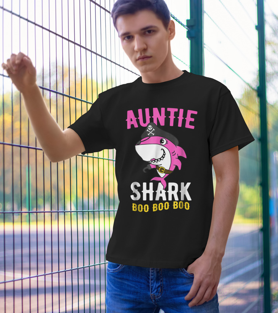 Auntie Pirate Shark Boo Boo Boo T-Shirt