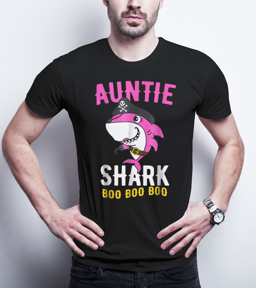 Auntie Pirate Shark Boo Boo Boo T-Shirt