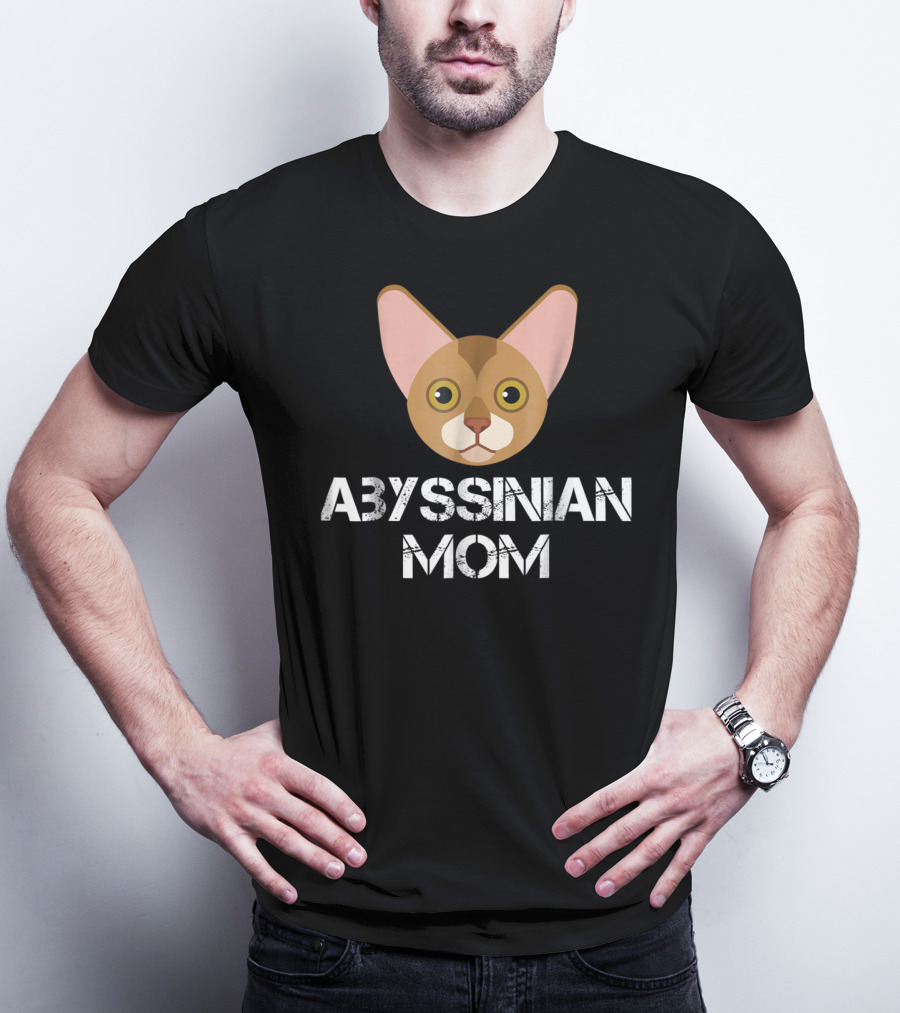 Abyssinian Mom Cat Face T-Shirt
