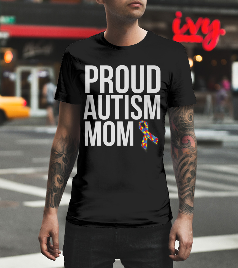 Proud Autism Mom Puzzle T-Shirt