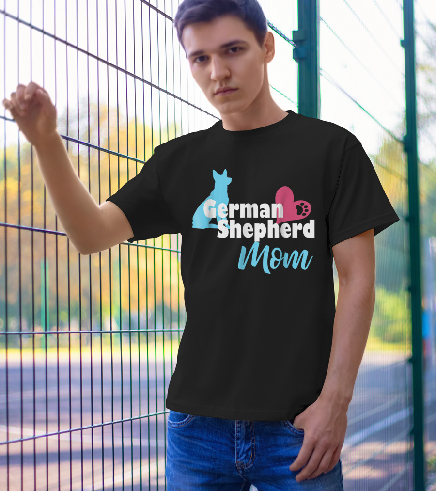 German Shepherd Mom Heart Paw T-Shirt