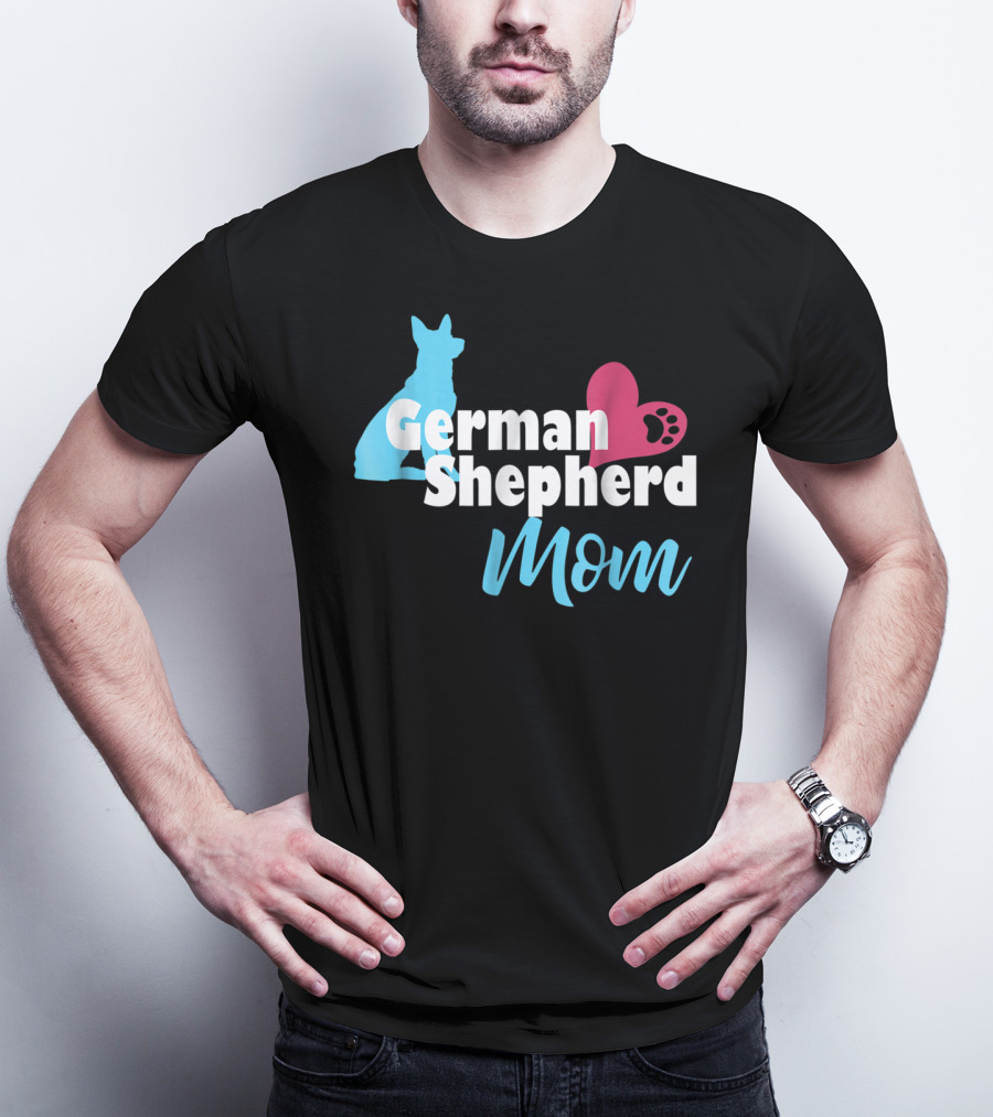German Shepherd Mom Heart Paw T-Shirt