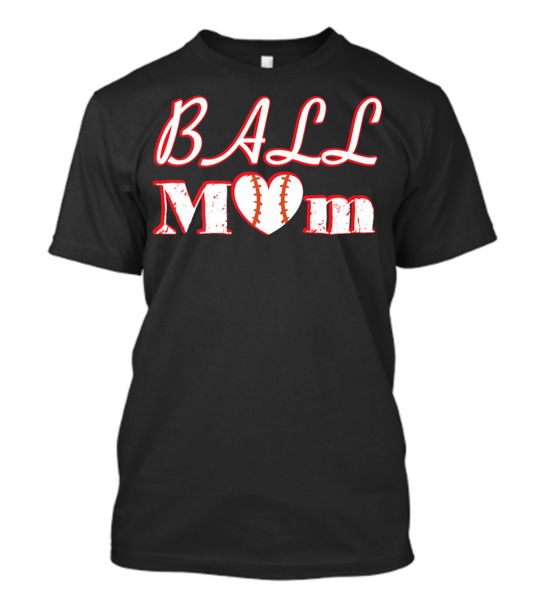 Ball Mom Heart Love Softball Baseball T-Shirt