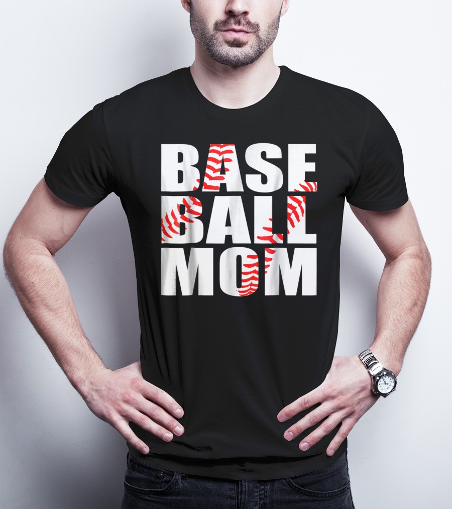 BASEBALL MOM BASEBALL STITCH T-Shirt