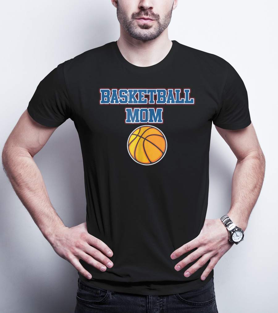 Basketball Mom Cute Cheer Vintage Mother Fan Basketball T-Shirt