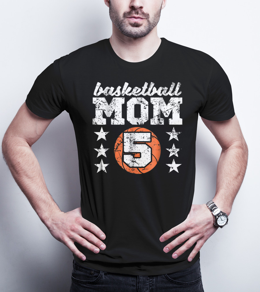 Basketball Mom 5 Stars T-Shirt