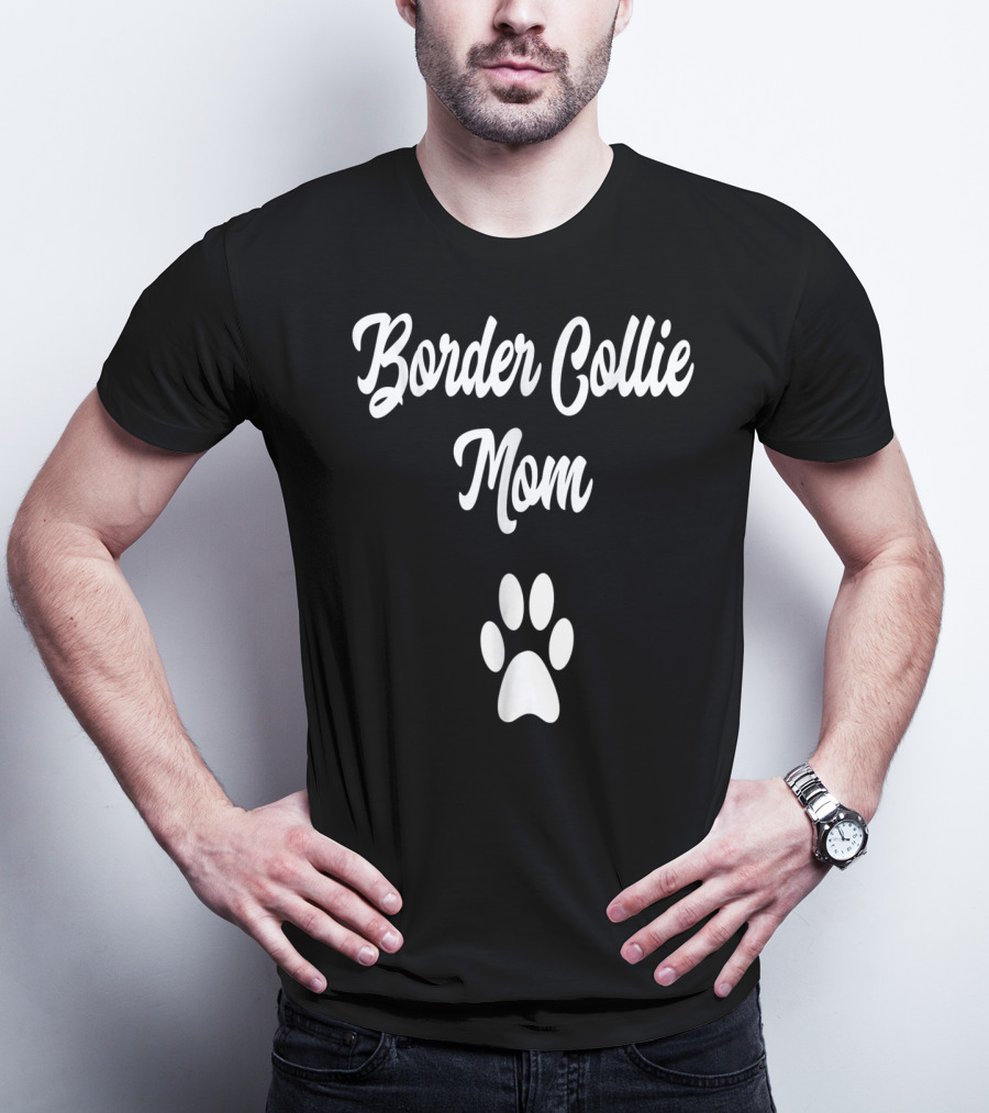 Border Collie Mom Paw Prints T-Shirt