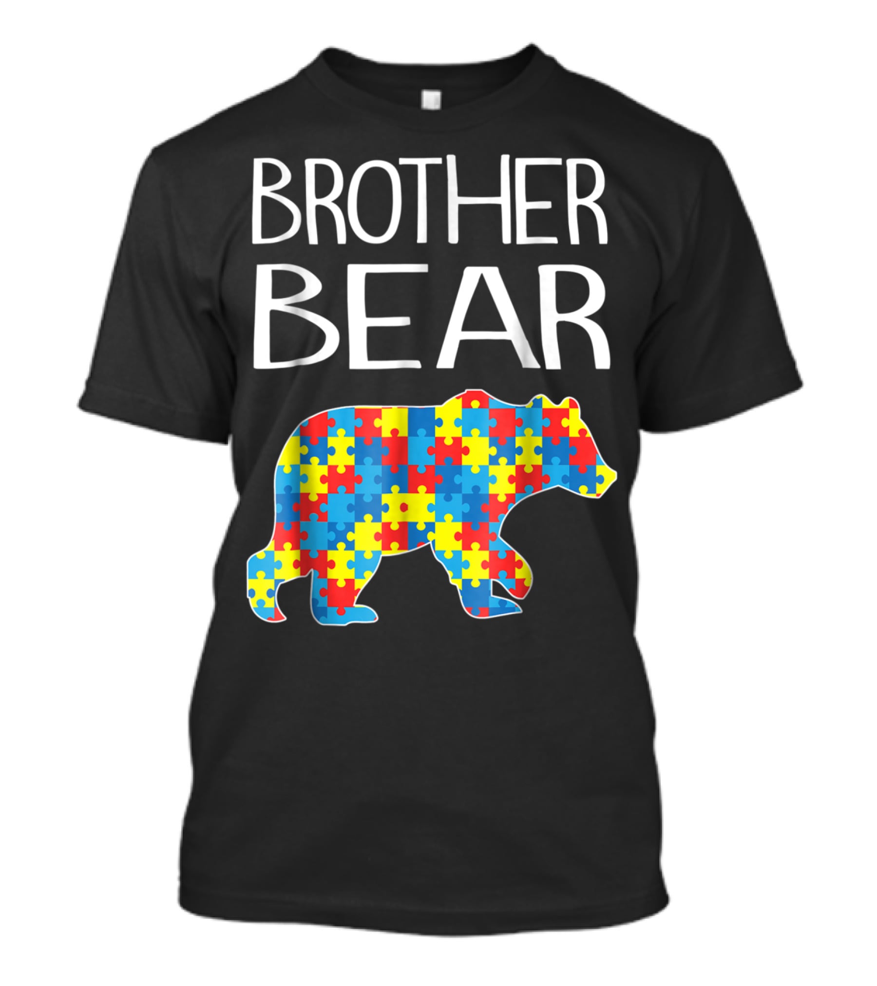 Brother Bear Autism Puzzle Pattern Dad T-Shirt