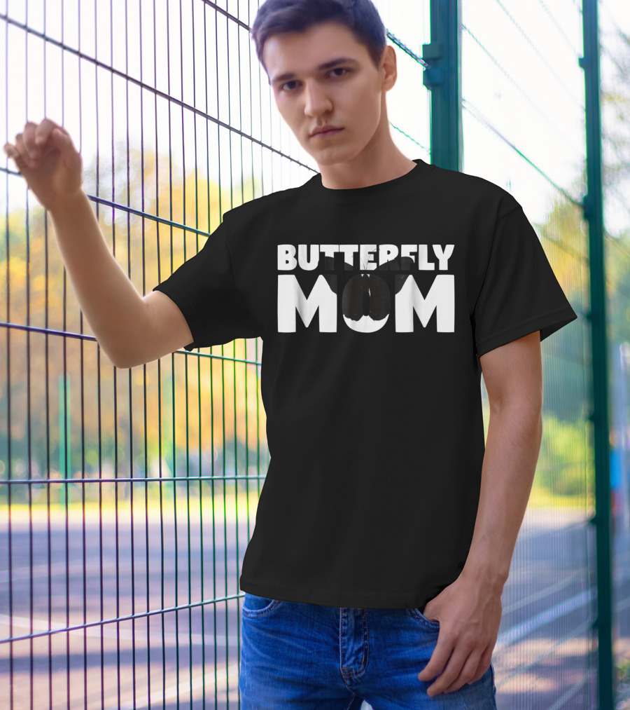 Butterfly Mom Butterfly Lover Animal For Mother Butterfly Typography T-Shirt