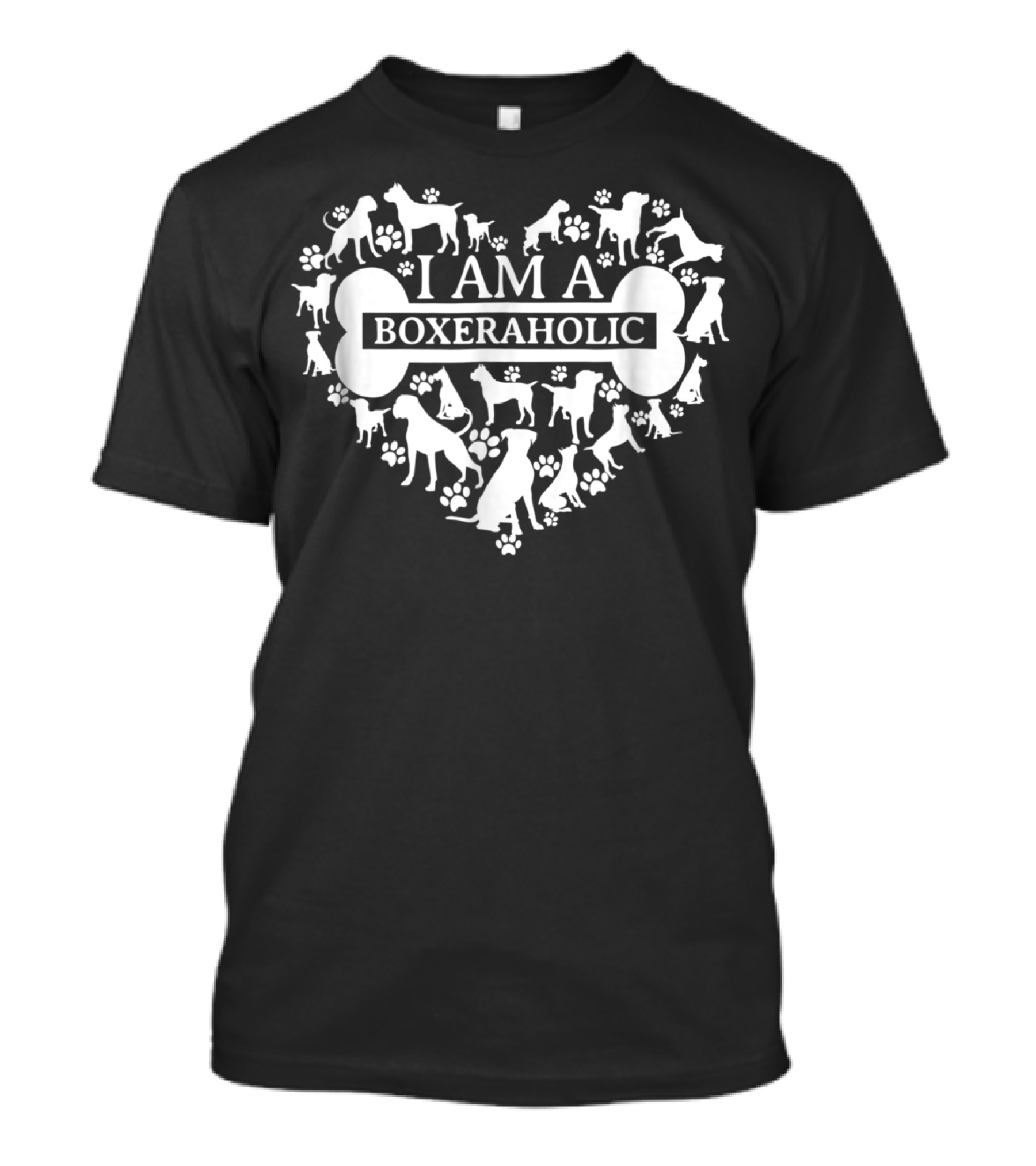 Boxer Dog Mom I Am A Boxeraholic Heart T-Shirt